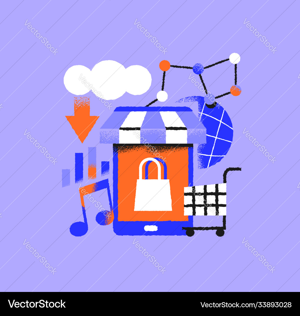 Phone store web app cartoon icon concept isolated Vector Image