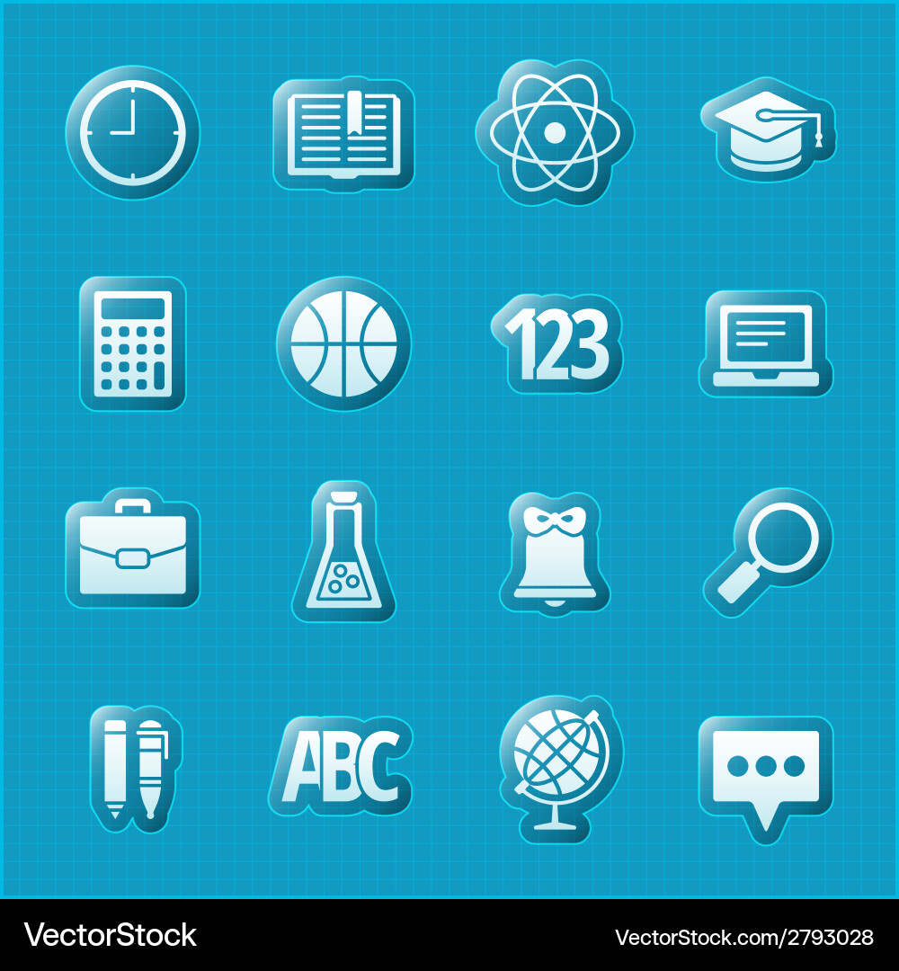 School and education flat design icons set Vector Image