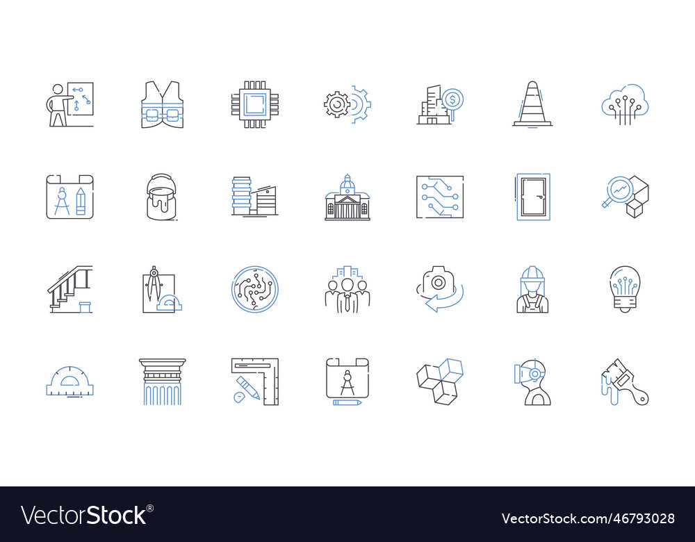 Scientific principles line icons collection Vector Image Scientific principles line icons collection Vector Image