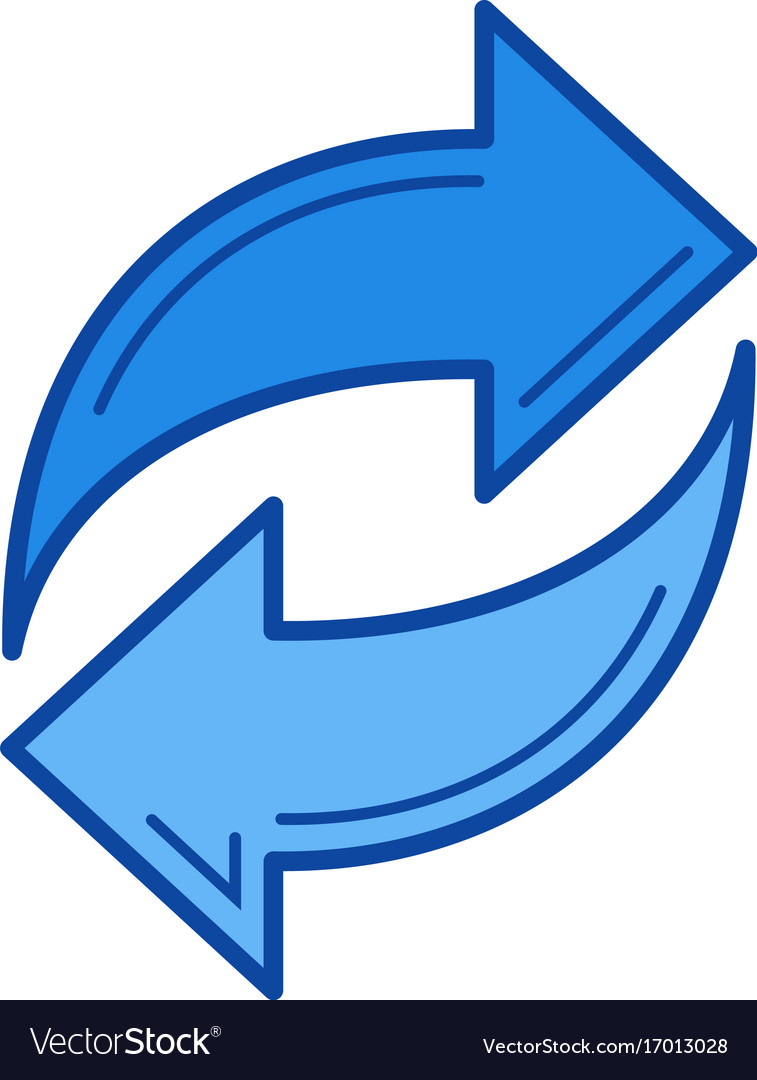 Synch data line icon Royalty Free Vector Image