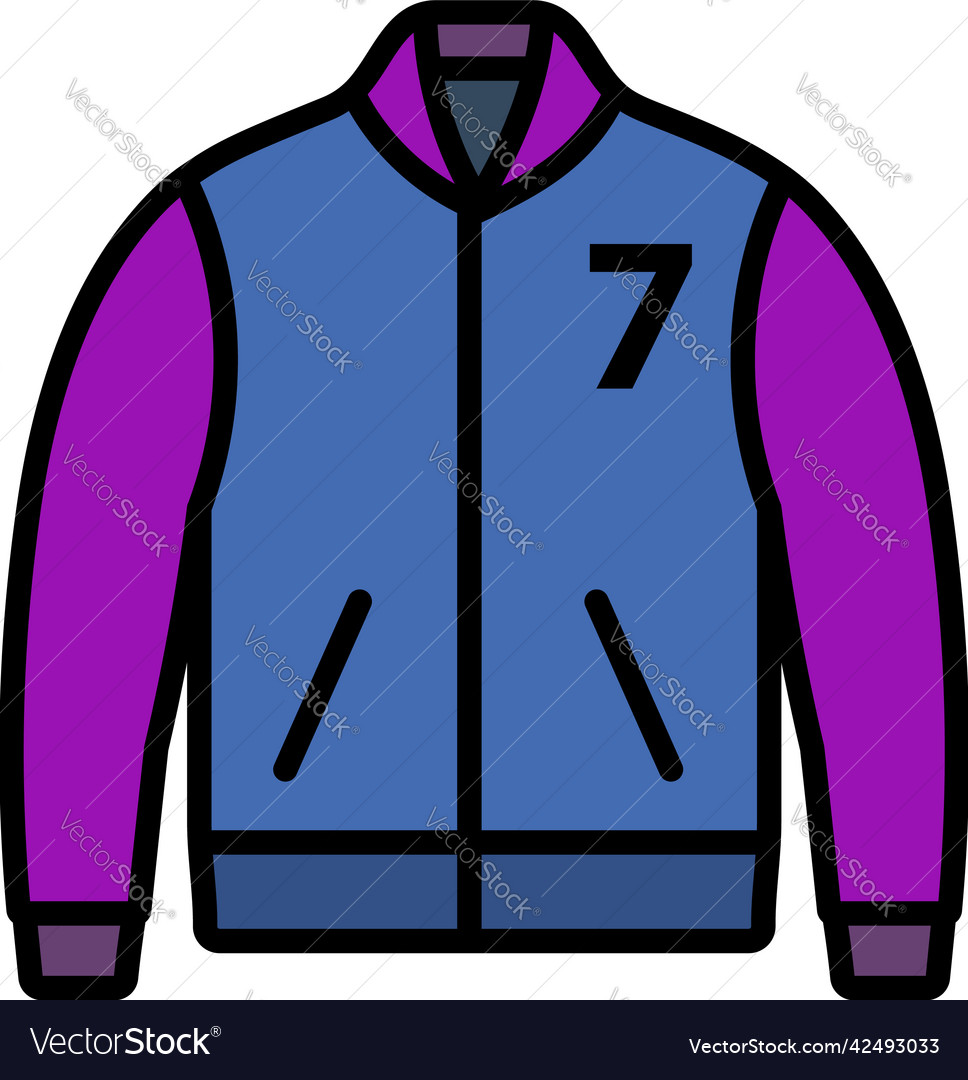 Baseball jacket icon Royalty Free Vector Image