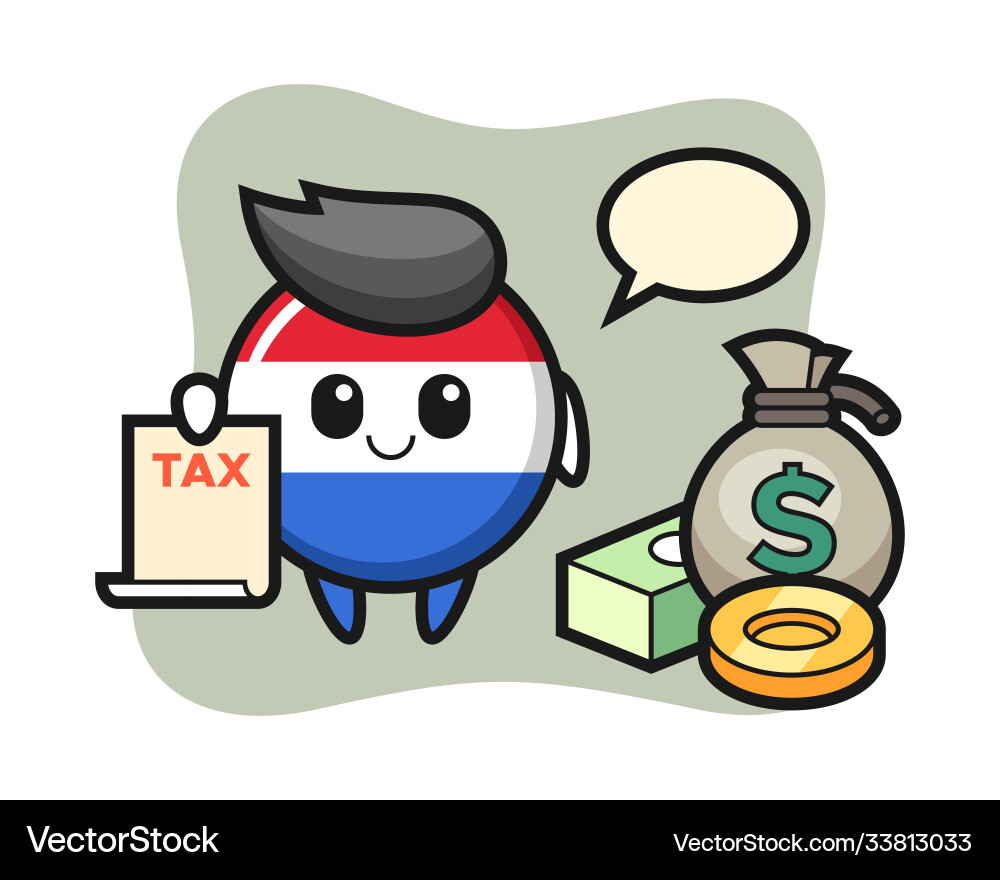 Character cartoon netherlands flag badge Vector Image