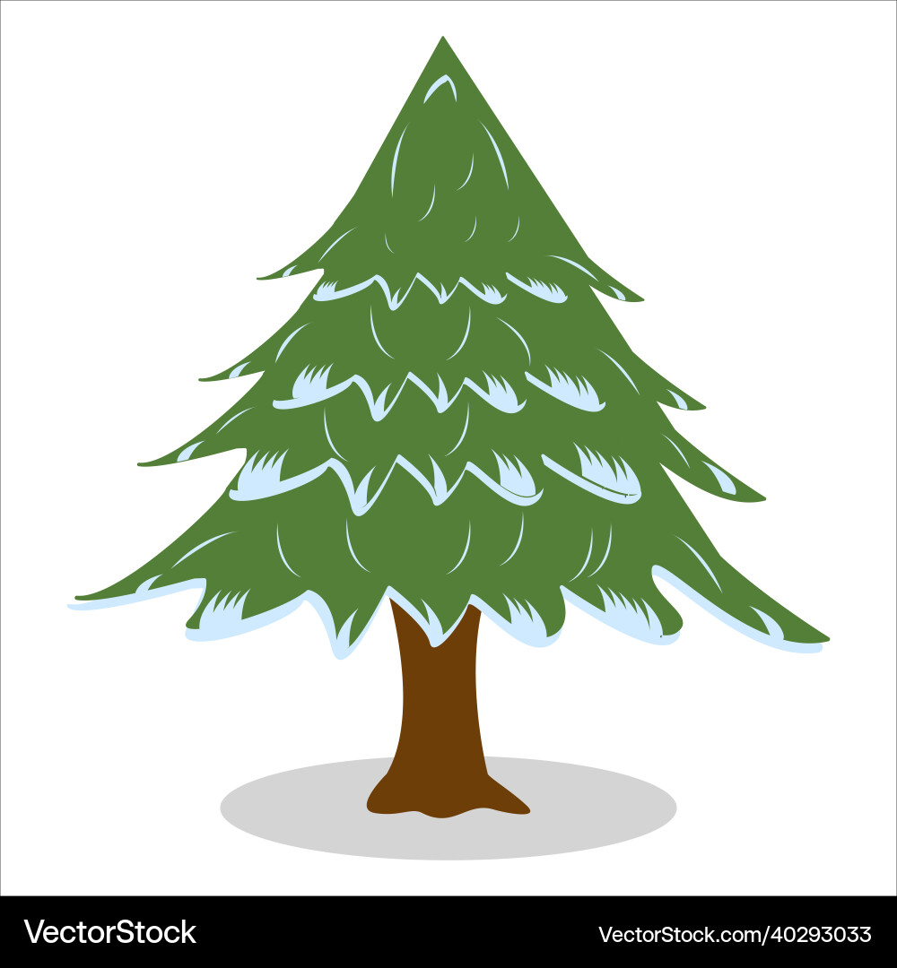 Christmas tree decorated with snow xmas Royalty Free Vector