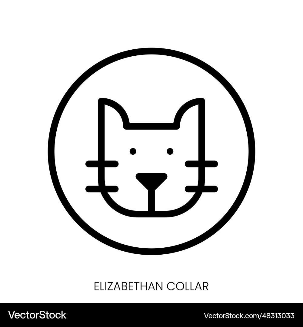 Elizabethan collar icon line art style design Vector Image