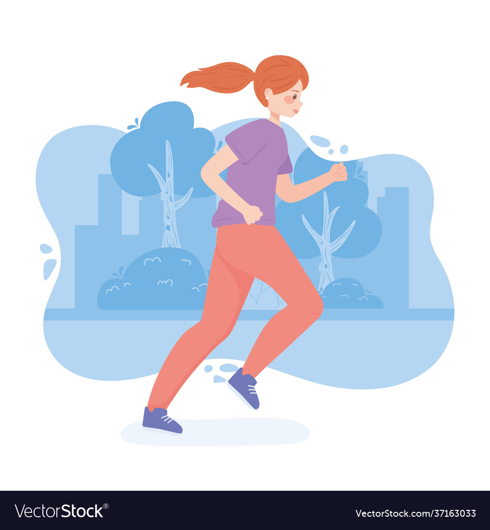 Female young running Royalty Free Vector Image