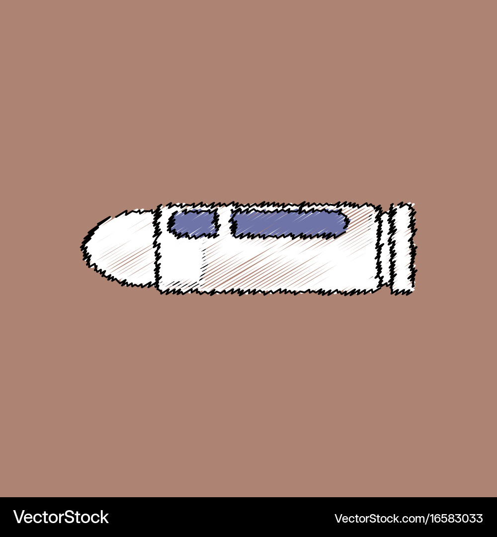 Flat shading style icon military bullet silhouette