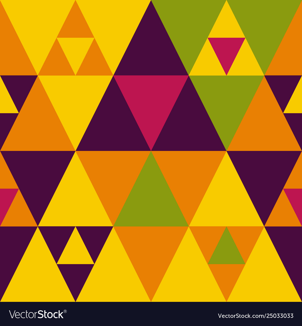 Geometric color triangles seamless pattern Vector Image