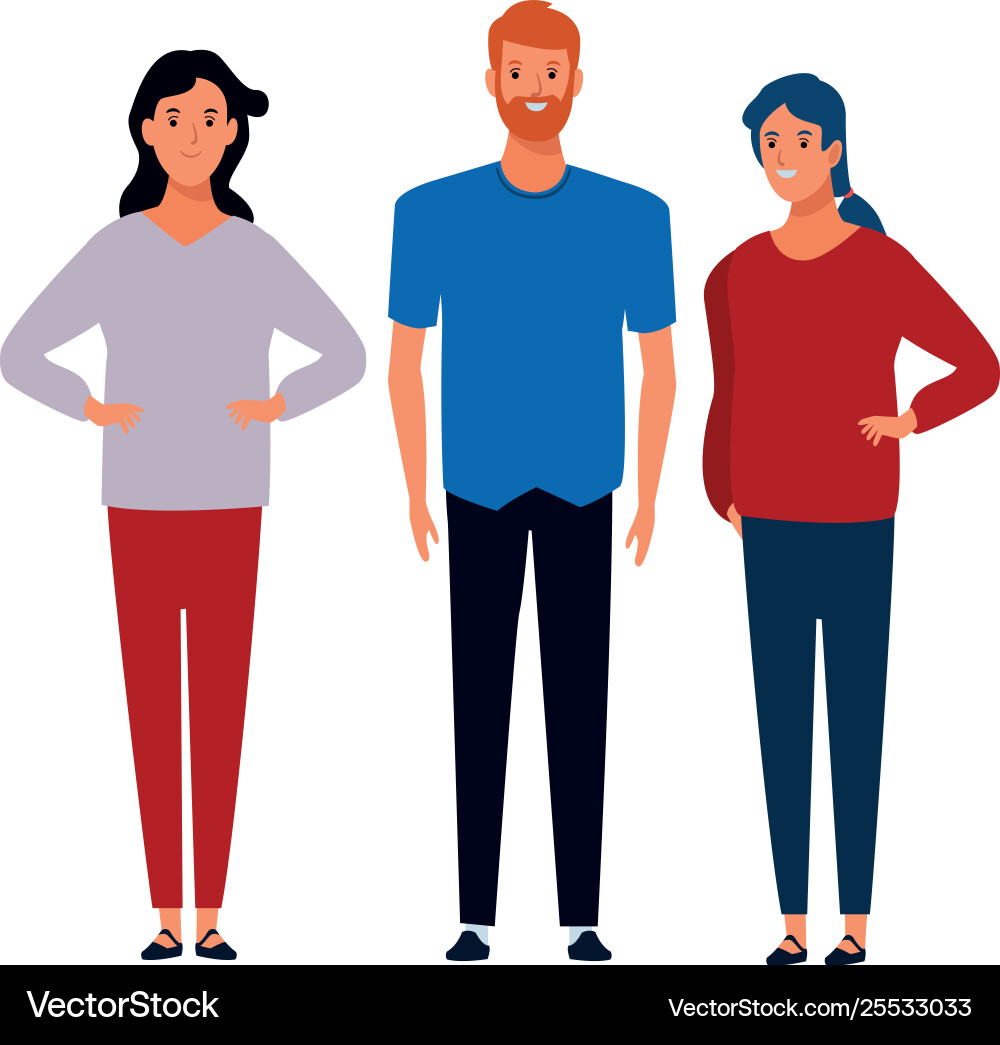 Group people avatar cartoon character Royalty Free Vector