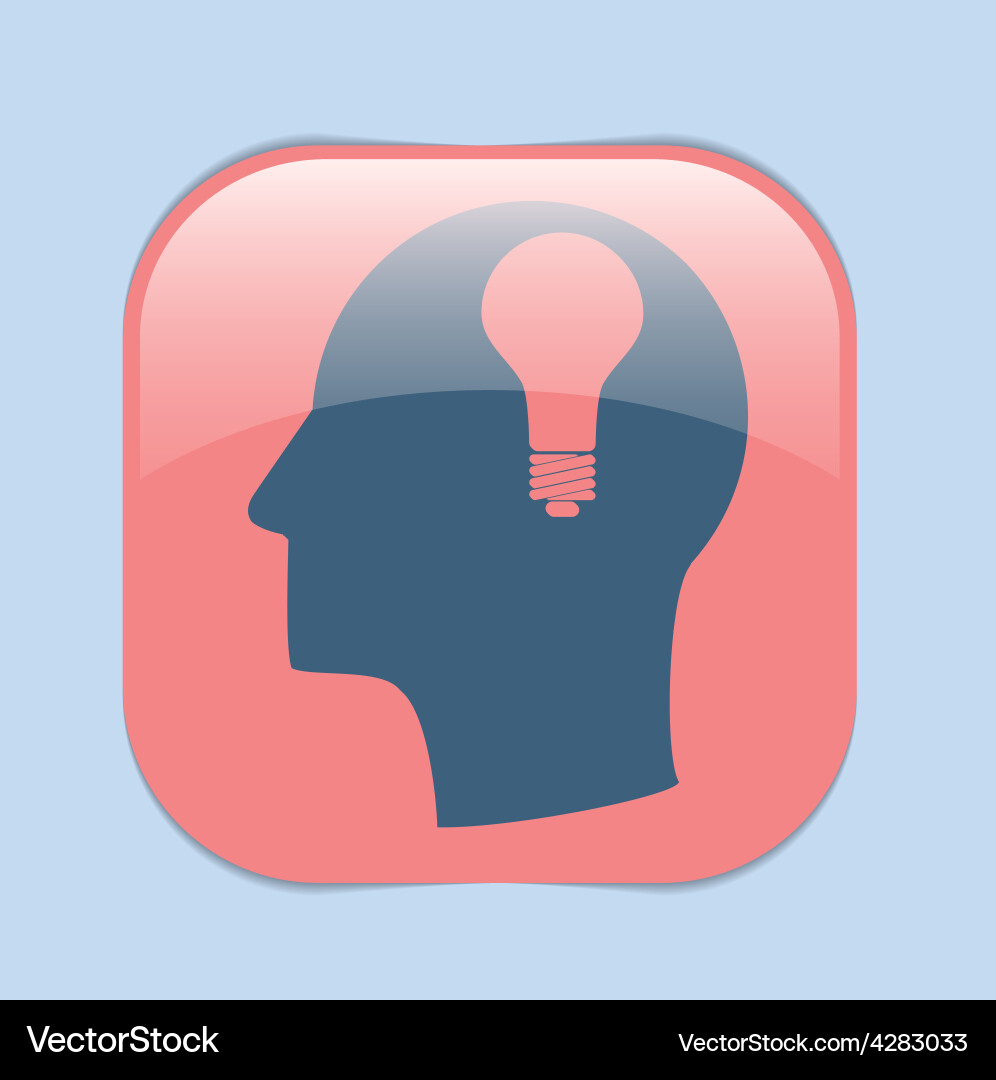 Icon head think silhouette man and his mind about Vector Image