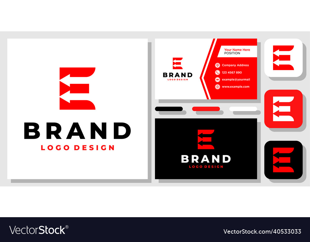 Initial letter e arrow up start direction forward Vector Image