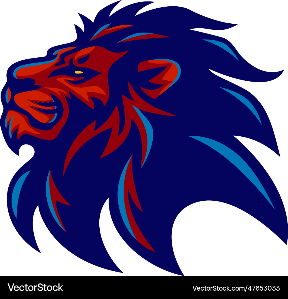 Lion head wild animal logo design Royalty Free Vector Image