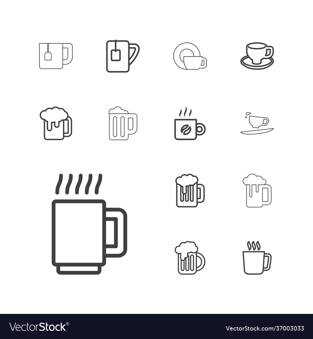 Mug icons Royalty Free Vector Image - VectorStock
