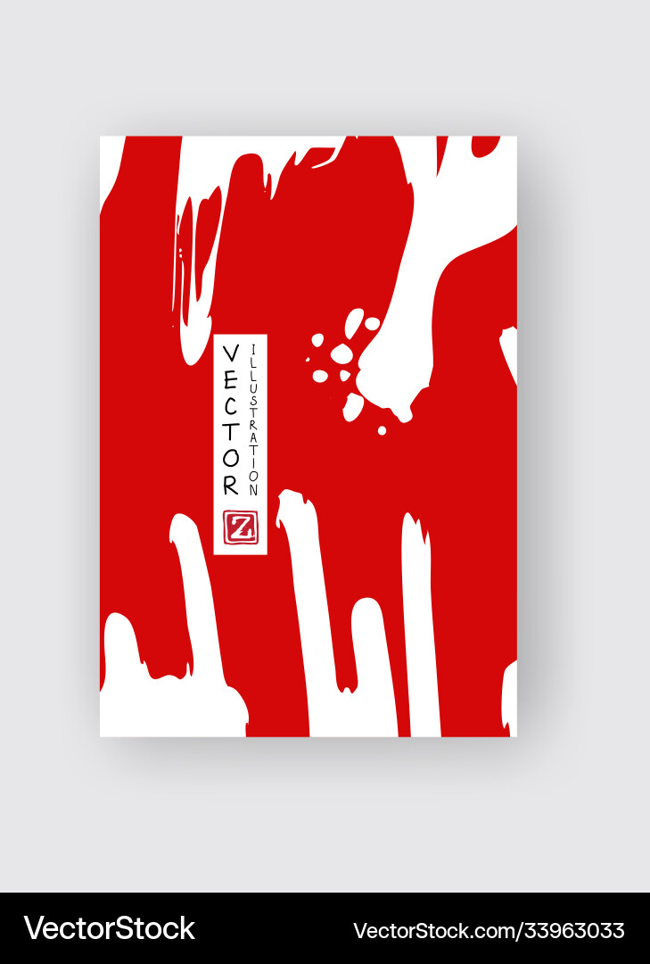 Red ink brush stroke on white background japanese Vector Image