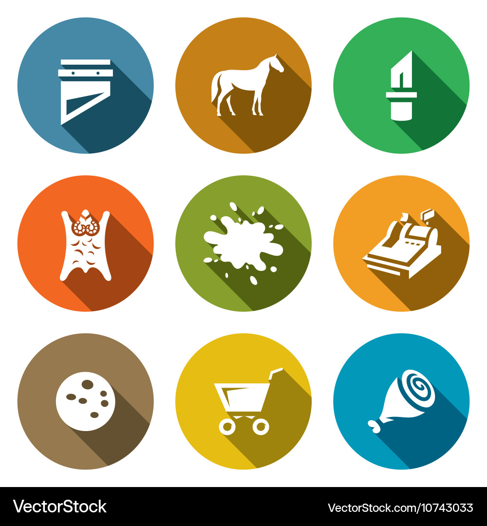 Set of meat processing plant icons Royalty Free Vector Image