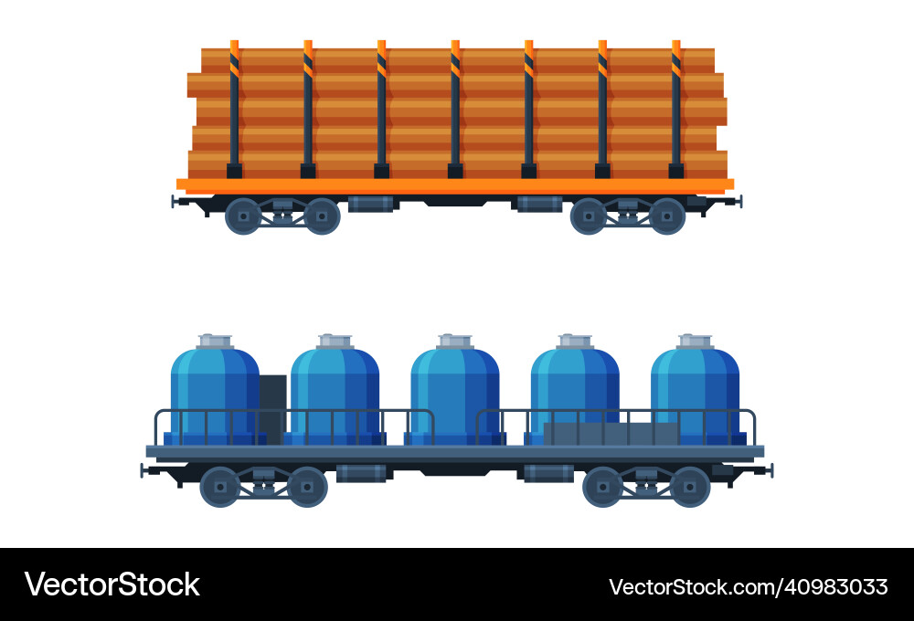 Train as rail freight and cargo transport service Vector Image
