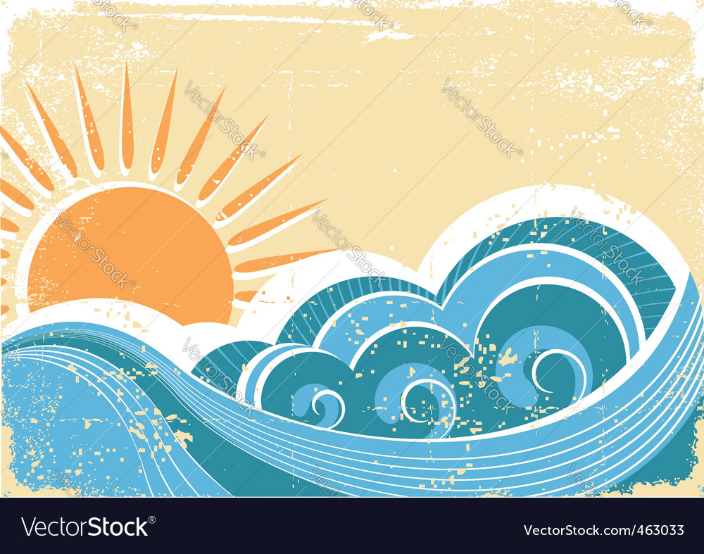 Vintage waves Royalty Free Vector Image - VectorStock