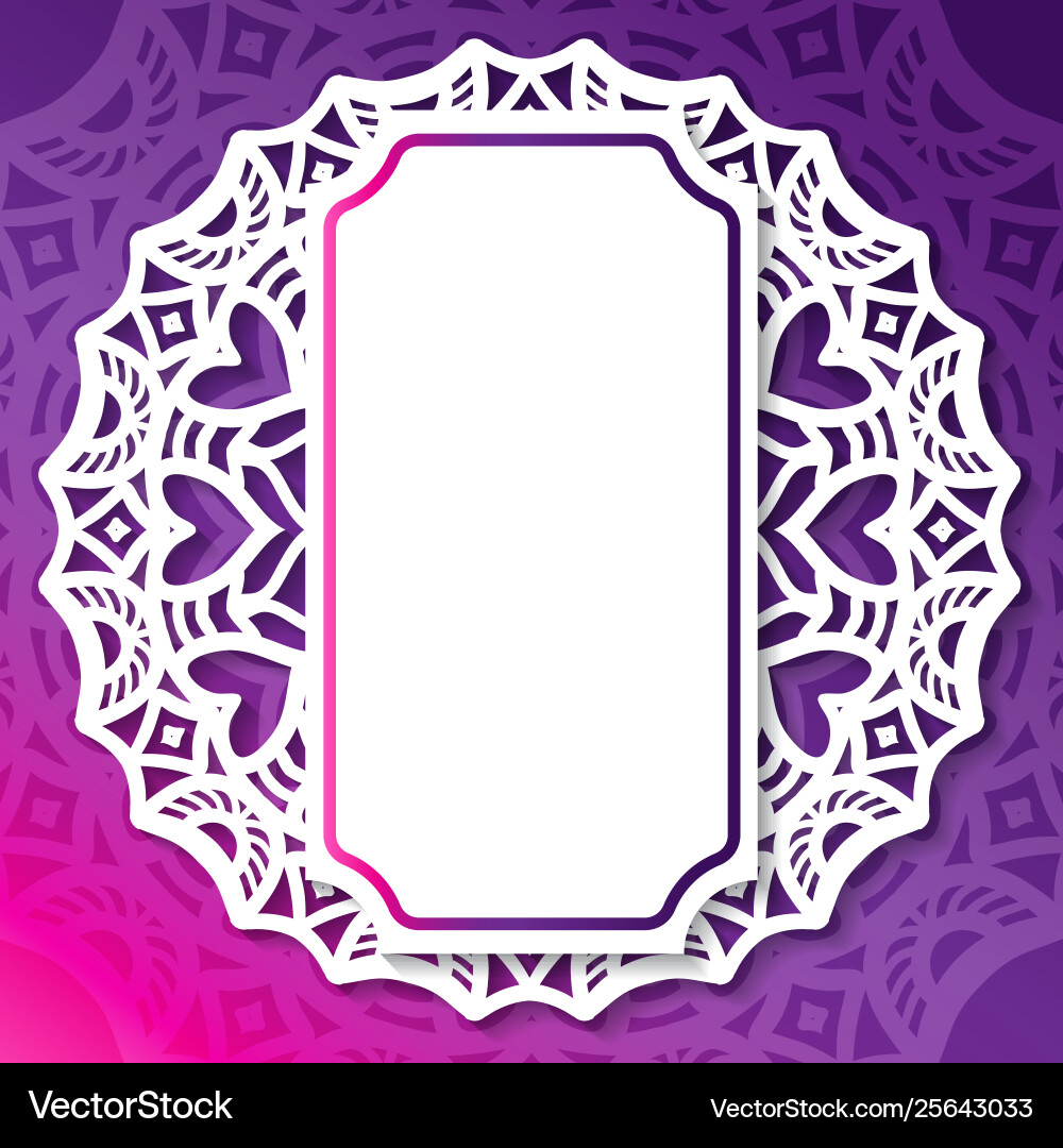 Wedding invitation card paper cut design Vector Image