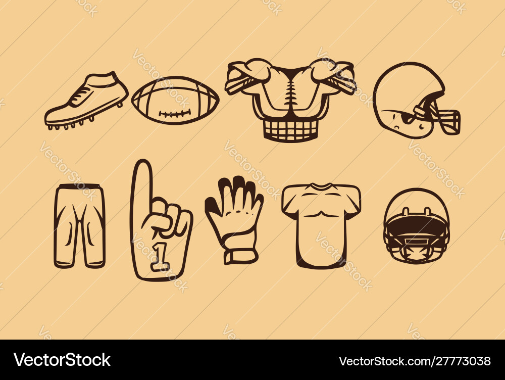 American football pack Royalty Free Vector Image