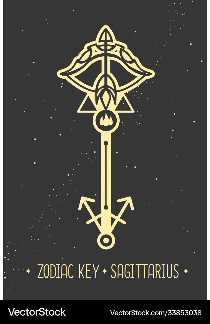 Card with astrology sagittarius sign Royalty Free Vector