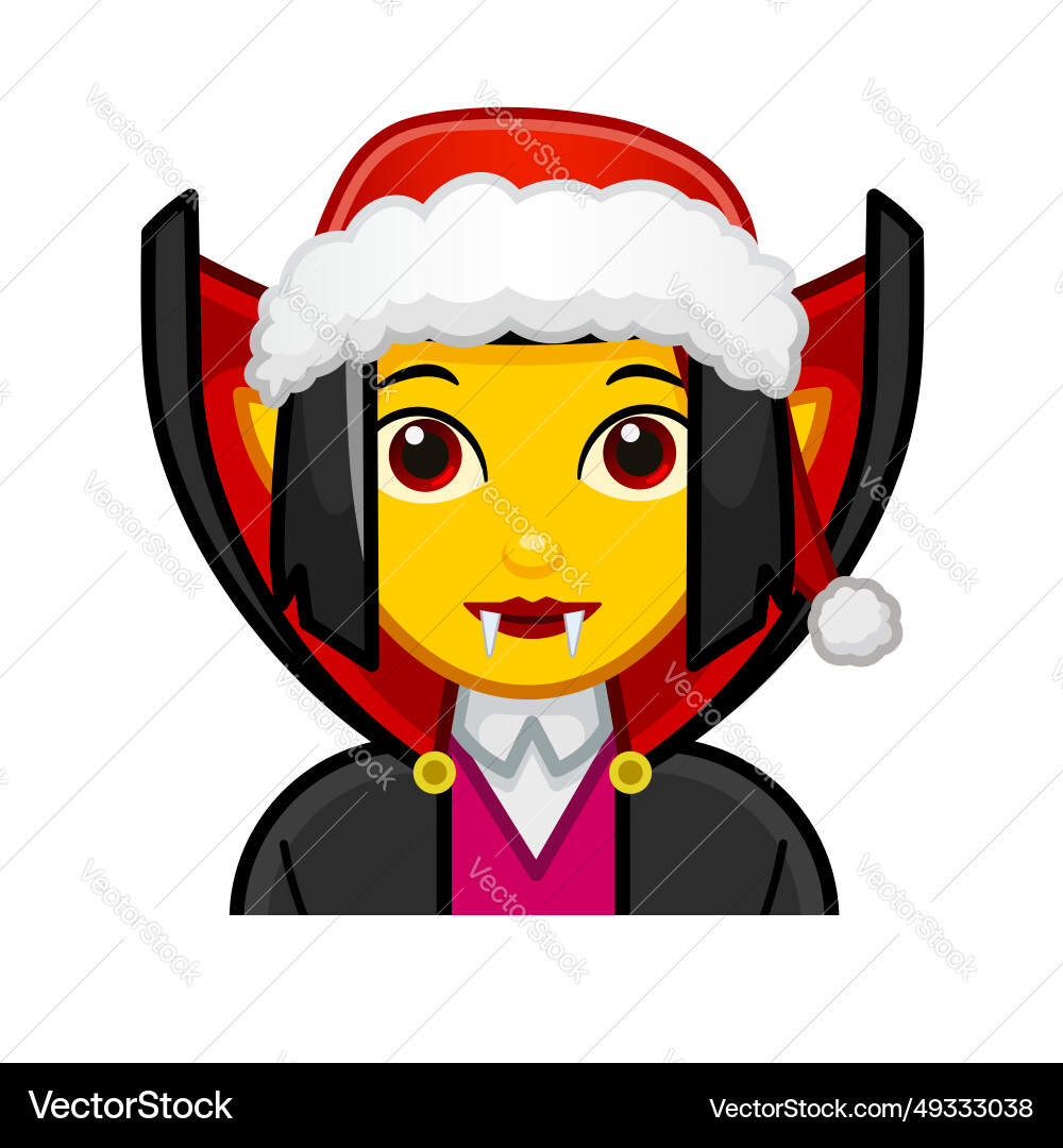 Christmas female vampire or dracula large size Vector Image