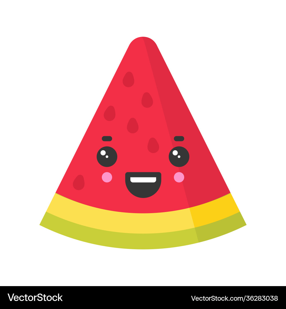 Cute smiling watermelon isolated colorful Vector Image