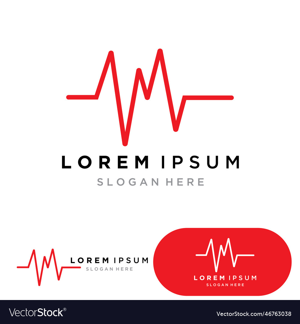 Heartbeat logo and symbol template design element Vector Image