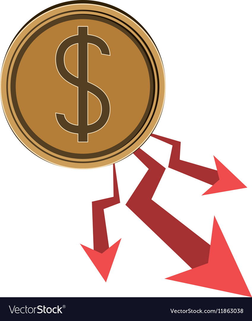 Isolated decrease and money design Royalty Free Vector Image
