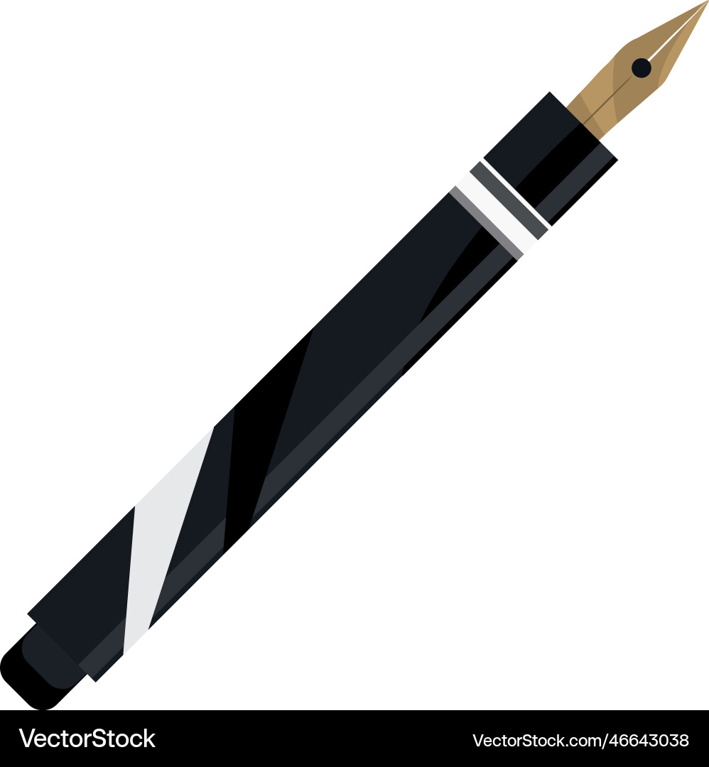 Metallic fountain pen supply Royalty Free Vector Image
