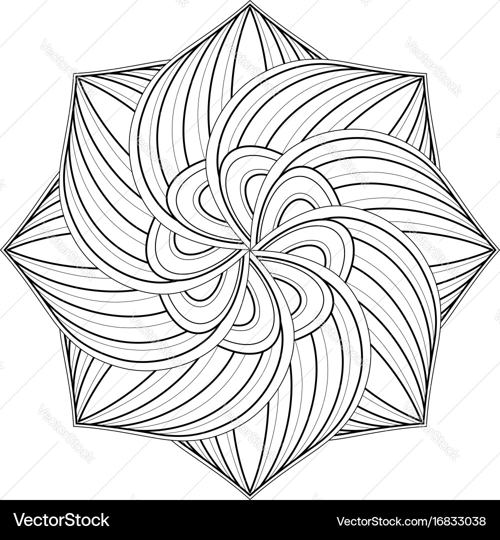 Monochrome beautiful decorative ornate mandala Vector Image