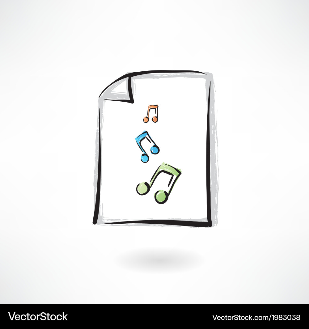 Music paper grunge icon Royalty Free Vector Image