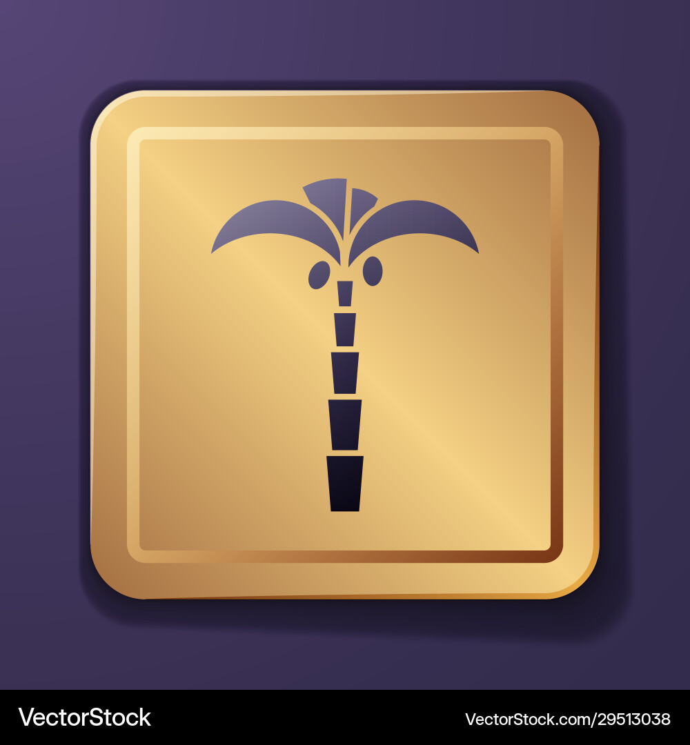 Purple tropical palm tree icon isolated on Vector Image
