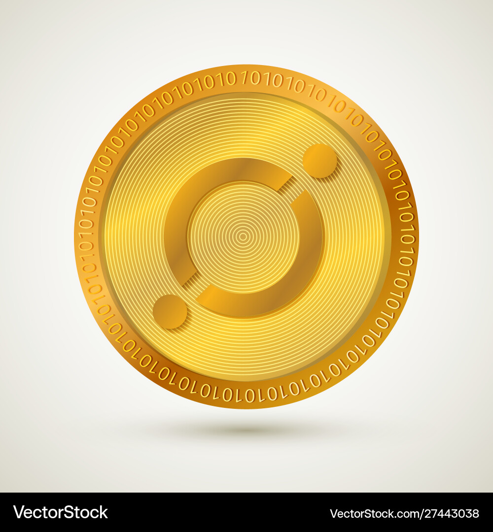 Realistic gold icon icx isolated cryptocurrency Vector Image