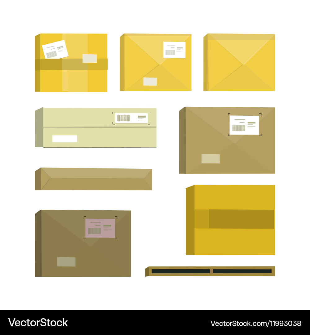 Set of cartoon box Royalty Free Vector Image - VectorStock