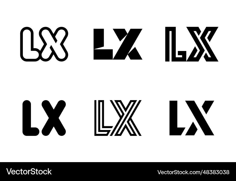 Set of letter lx logos Royalty Free Vector Image