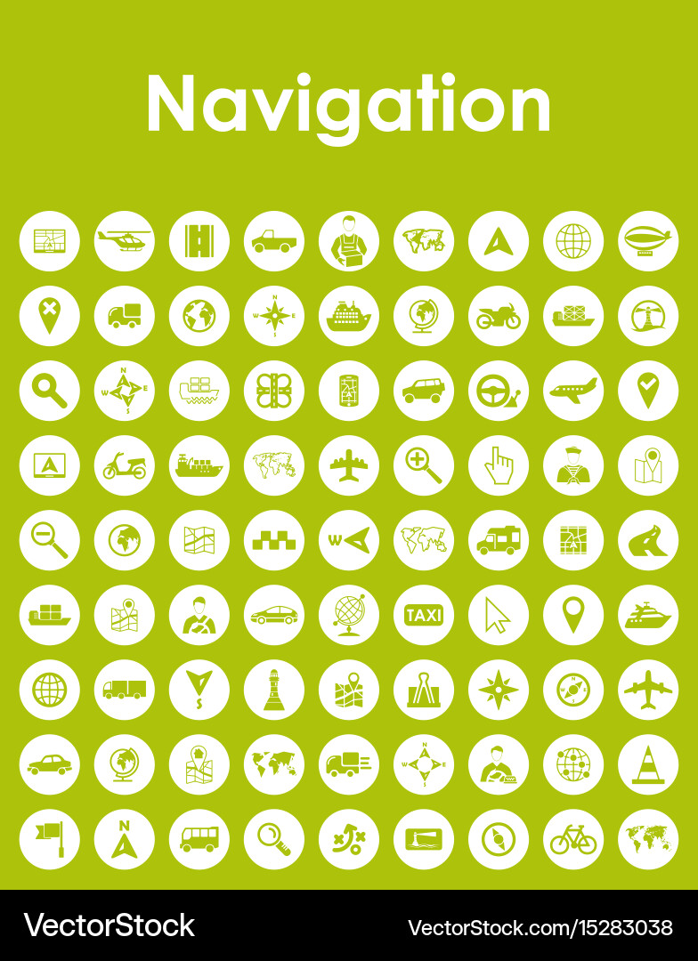 Set of navigation simple icons Royalty Free Vector Image
