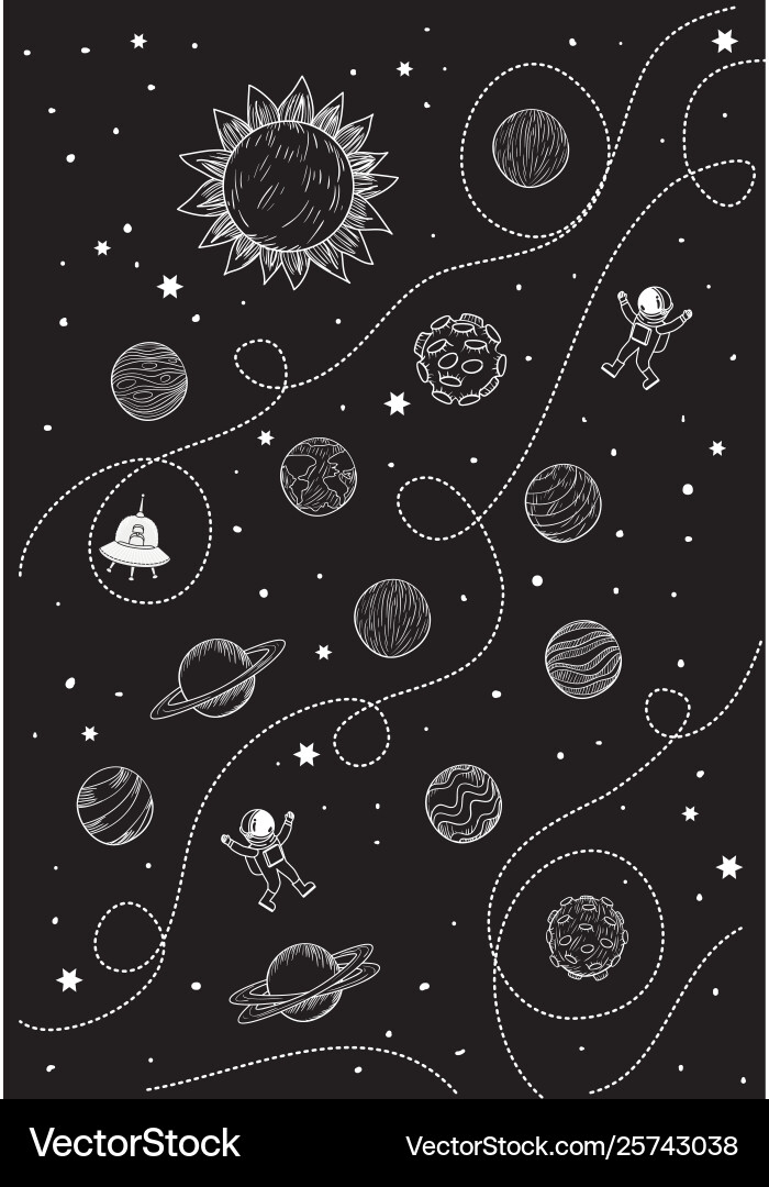Set planets draws design Royalty Free Vector Image