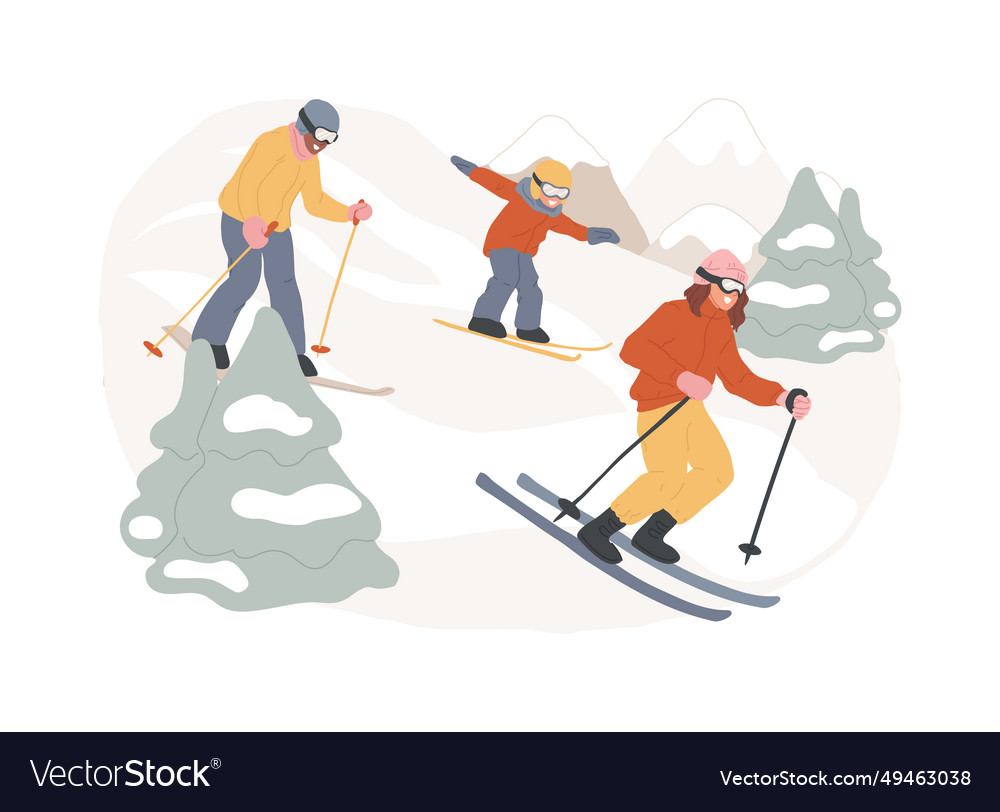 Skiing isolated concept Royalty Free Vector Image