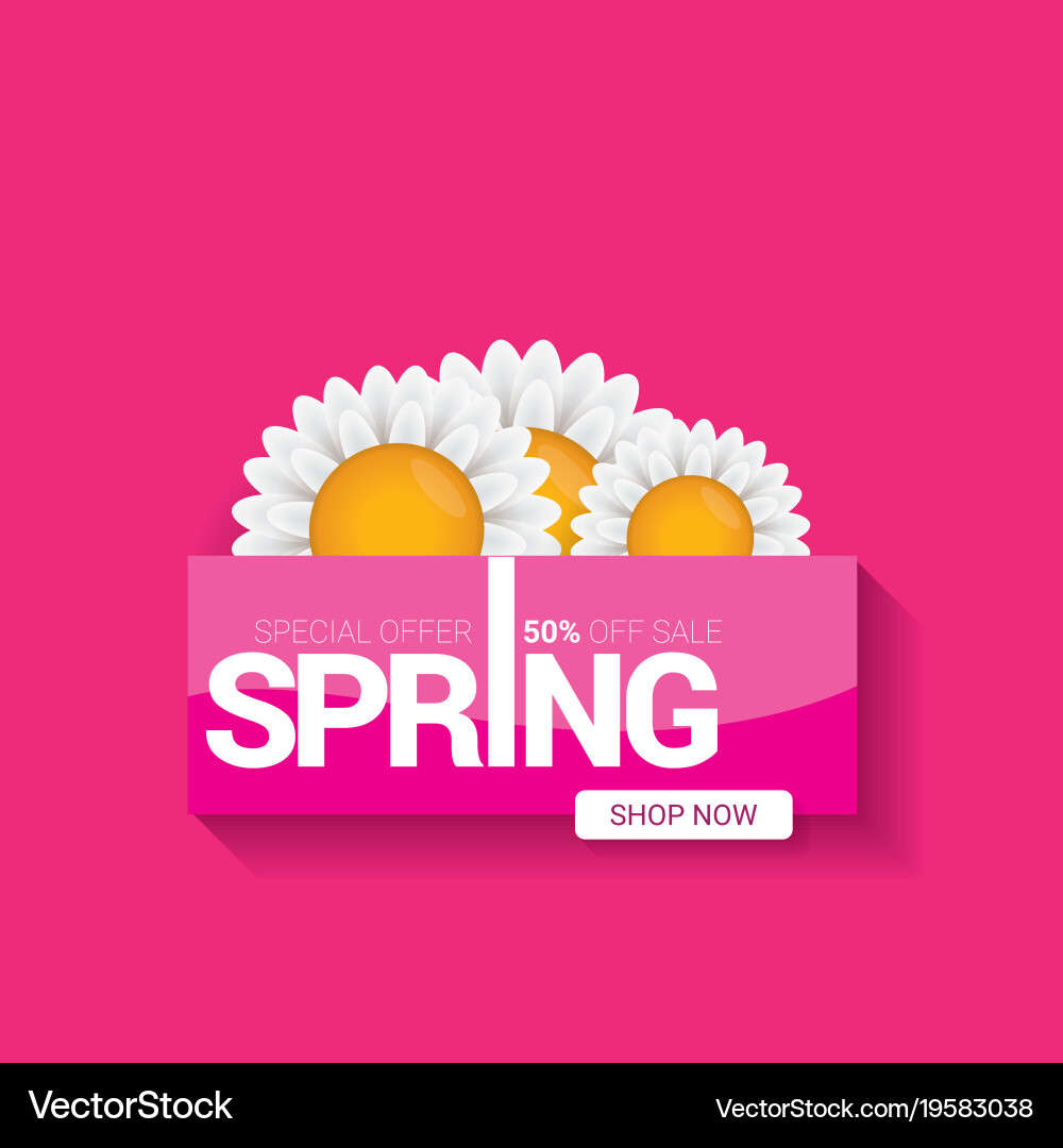 Spring sale design template banner or tag Vector Image