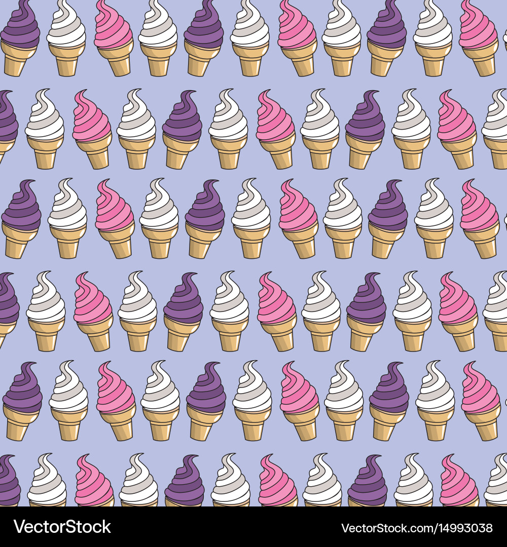 Tasty ice cream in cornet background Royalty Free Vector