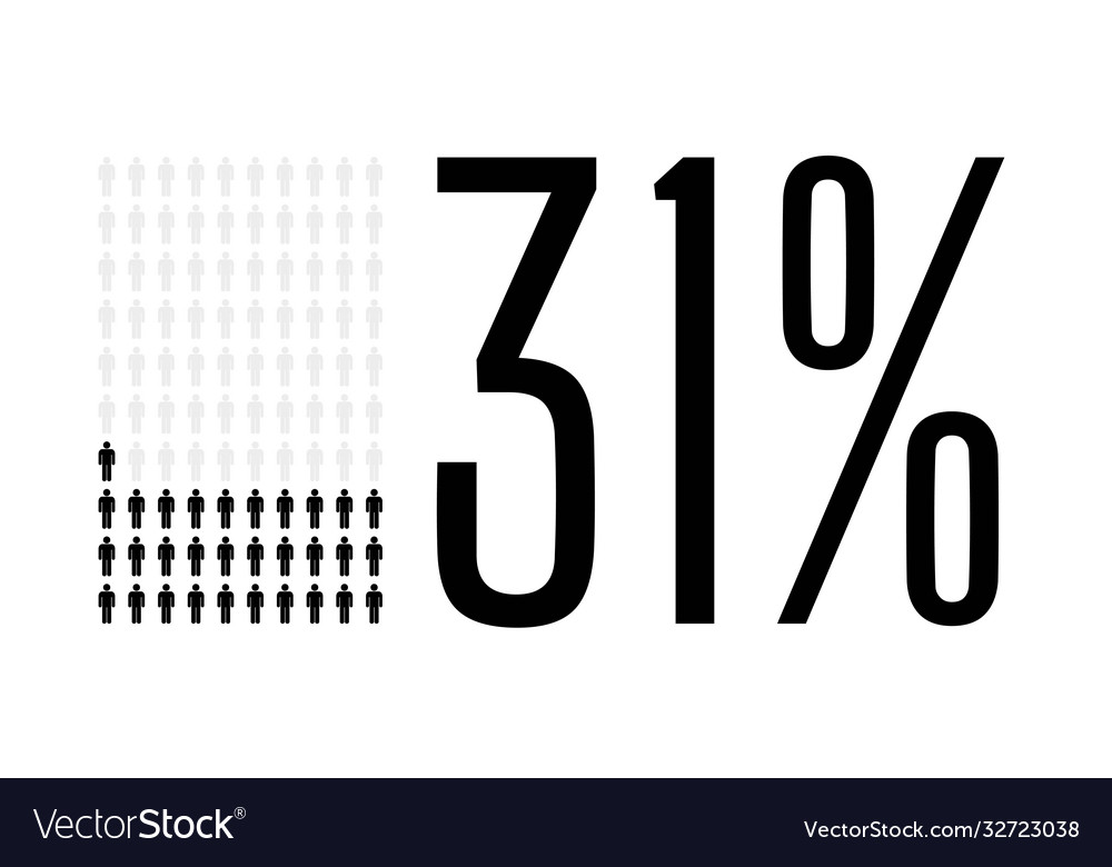 Thirty One Percent People Chart Graphic 31 Vector Image Thirty One Percent People Chart Graphic 31 Vector Image