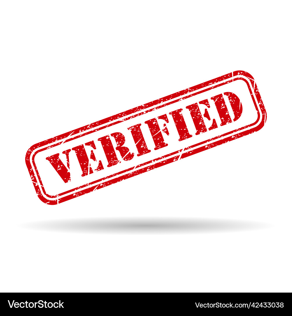 Verified stamp symbol shadow label sticker sign Vector Image