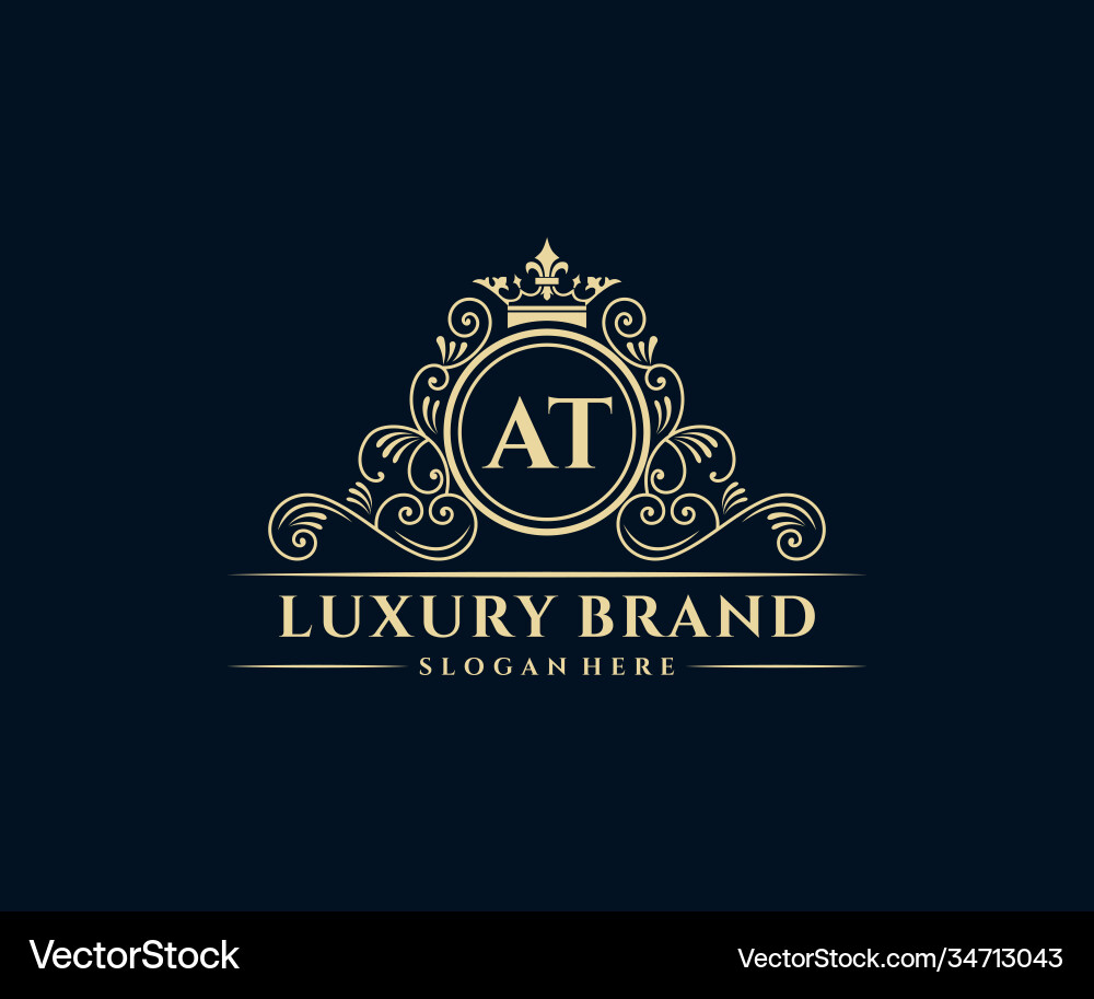 At initial letter gold calligraphic feminine Vector Image