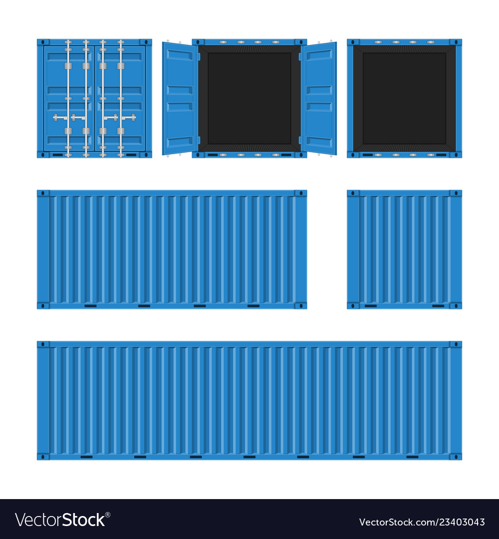 Cargo container set Royalty Free Vector Image - VectorStock