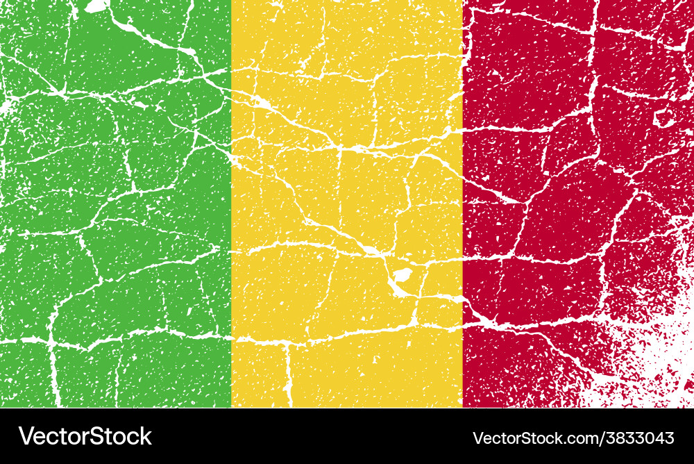 Flag of mali with old texture Royalty Free Vector Image
