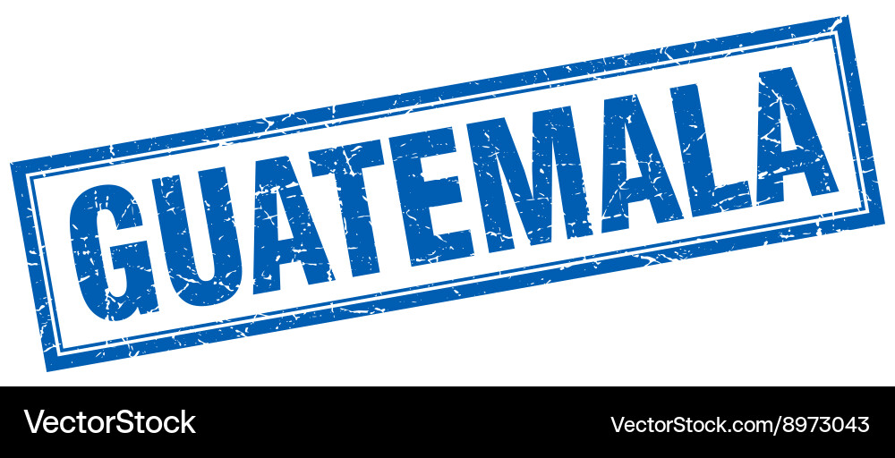 Guatemala blue square grunge stamp on white Vector Image