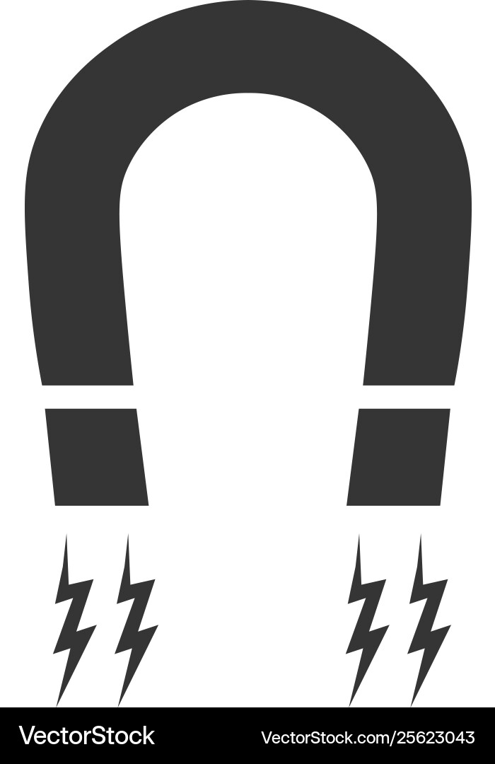 Magnet in flat style magnetism magnetize or Vector Image