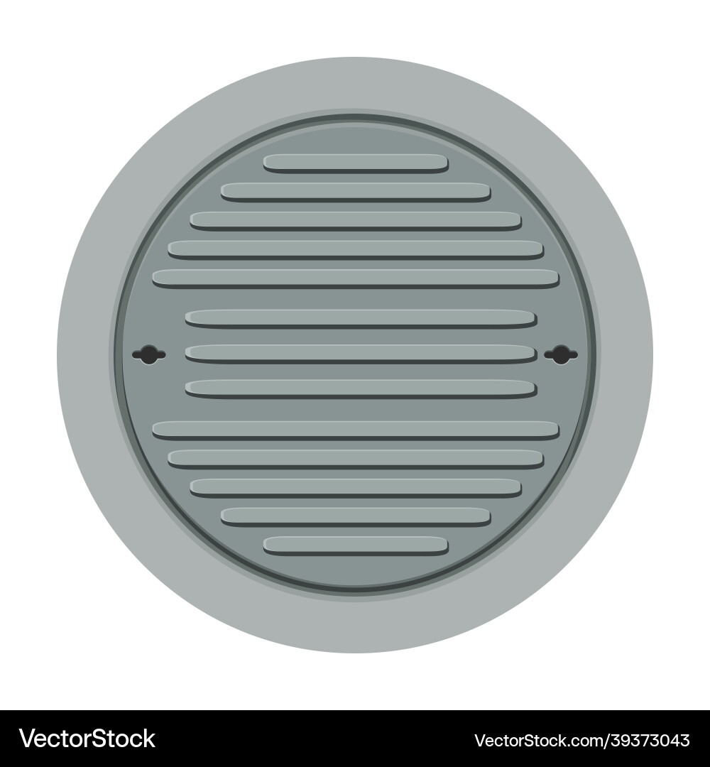 Manhole sewer cartoon icon Royalty Free Vector Image