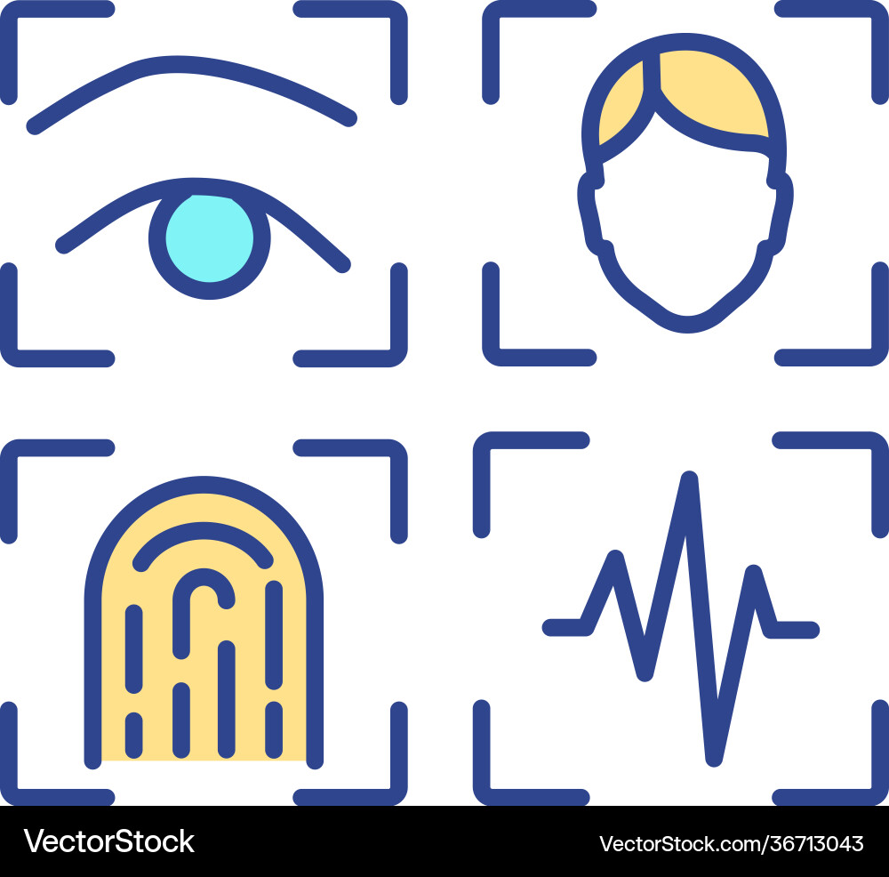 Morphological biometrics rgb color icon Royalty Free Vector