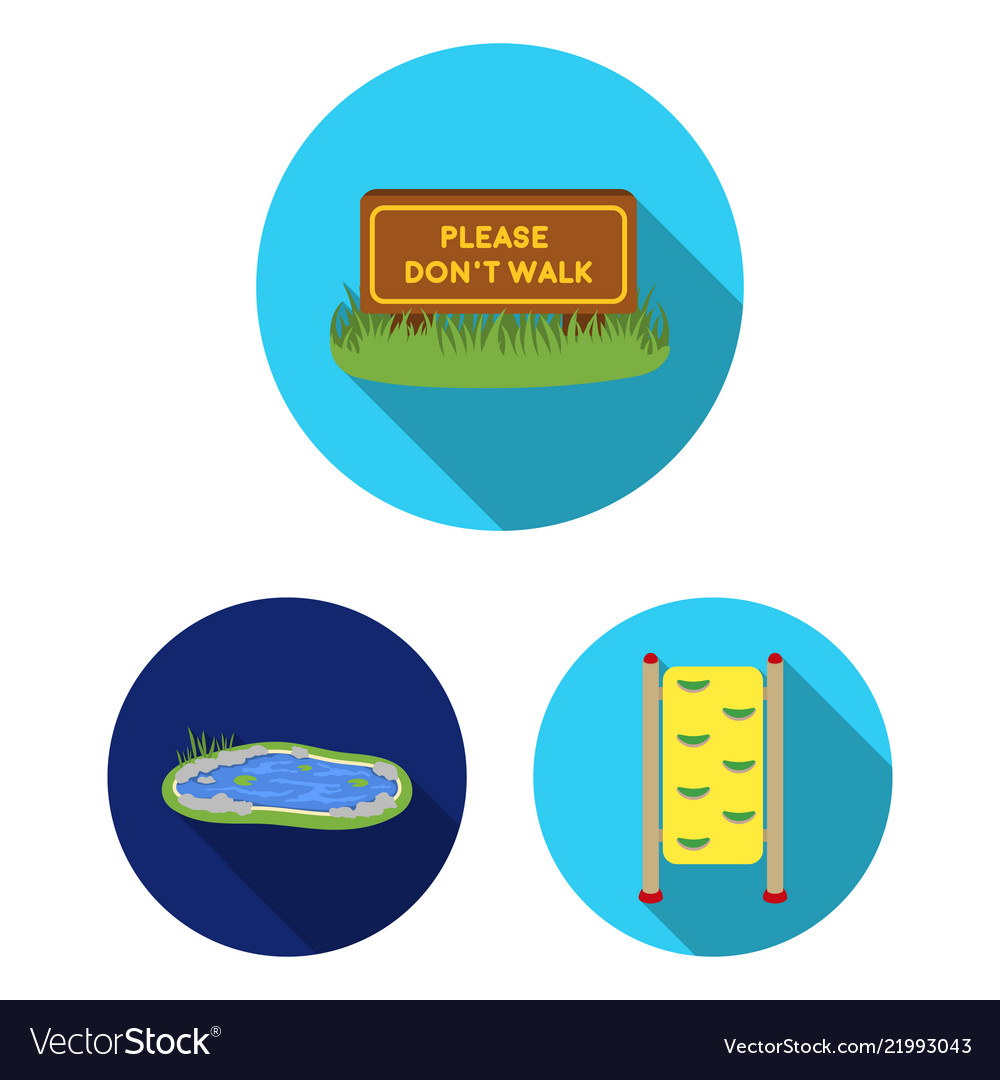 Park equipment flat icons in set collection Vector Image