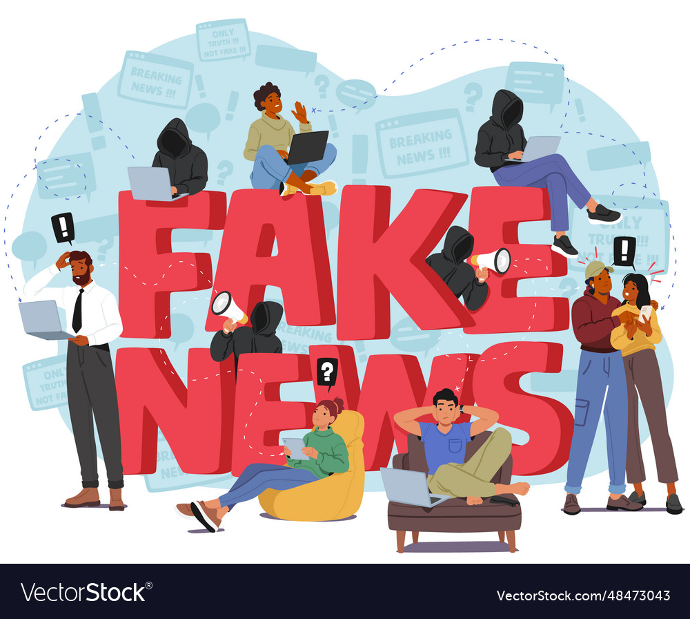People and fake news concept characters Royalty Free Vector